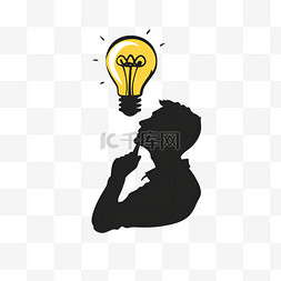 思考的人简笔画图片-思考的人简笔画图片素材免费下载-千库网