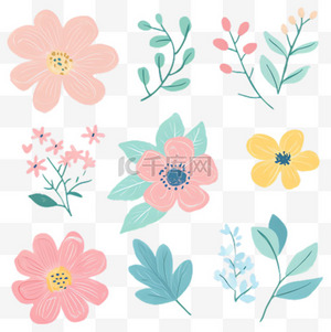 水彩花朵特色元素立体免抠图案素材图片免费下载-千库网