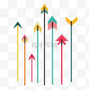 彩色箭头在后页简单插图素材图片免费下载-千库网