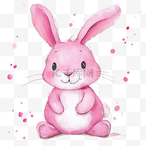 粉红兔子电脑壁纸图片-粉红兔子电脑壁纸图片素材免费下载-千库网