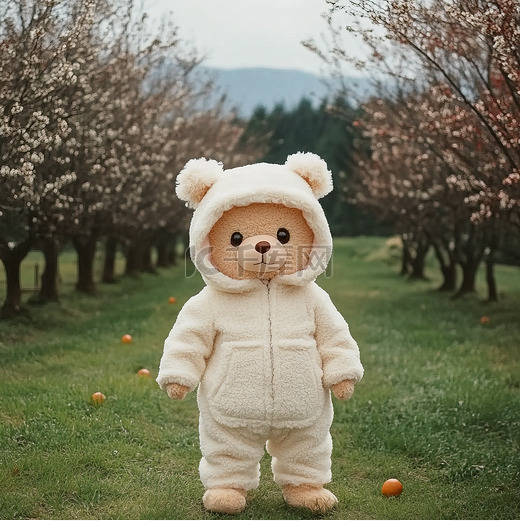 森林中的毛绒玩具熊头像素材图片免费下载-千库网