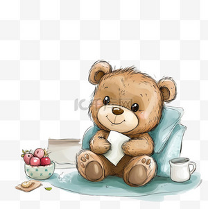 房间里可爱的卡通熊素材图片免费下载-千库网