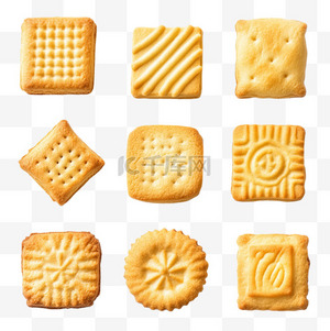 不同形状的饼干黄色饼干素材图片免费下载-千库网