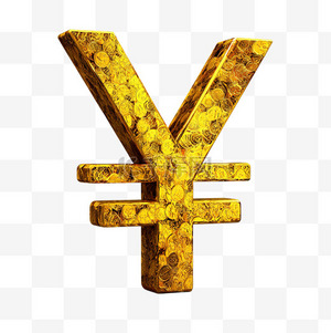 金色人民币符号卡通素材图片免费下载-千库网