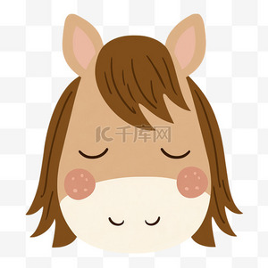 卡通可爱马头图片-卡通可爱马头图片素材免费下载-千库网