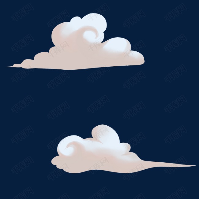 手绘白色云朵插画素材图片免费下载_高清psd_千库网(图片编号11624125)