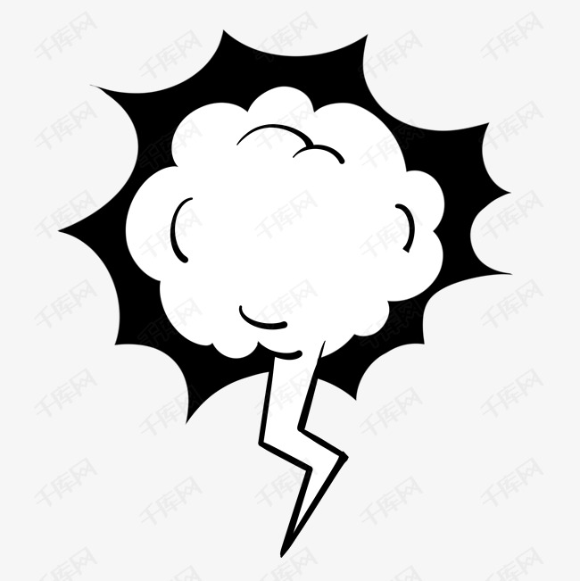 手绘白色闪电素材图片免费下载-千库网