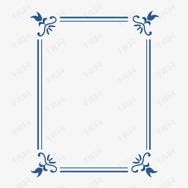 蓝色花边素材图片免费下载-千库网