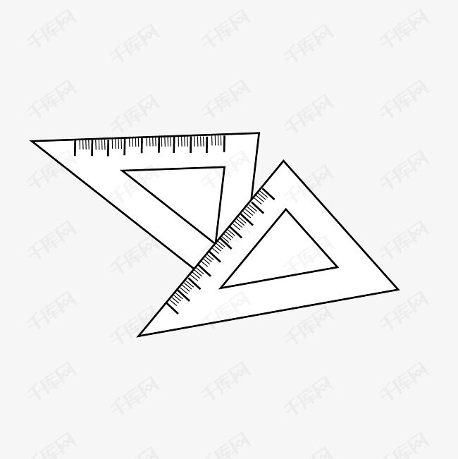 手绘三角尺子素材图片免费下载-千库网