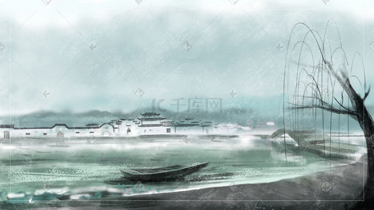 古风房屋江南插画图片-古风房屋江南插画设计素材免费下载-千库网