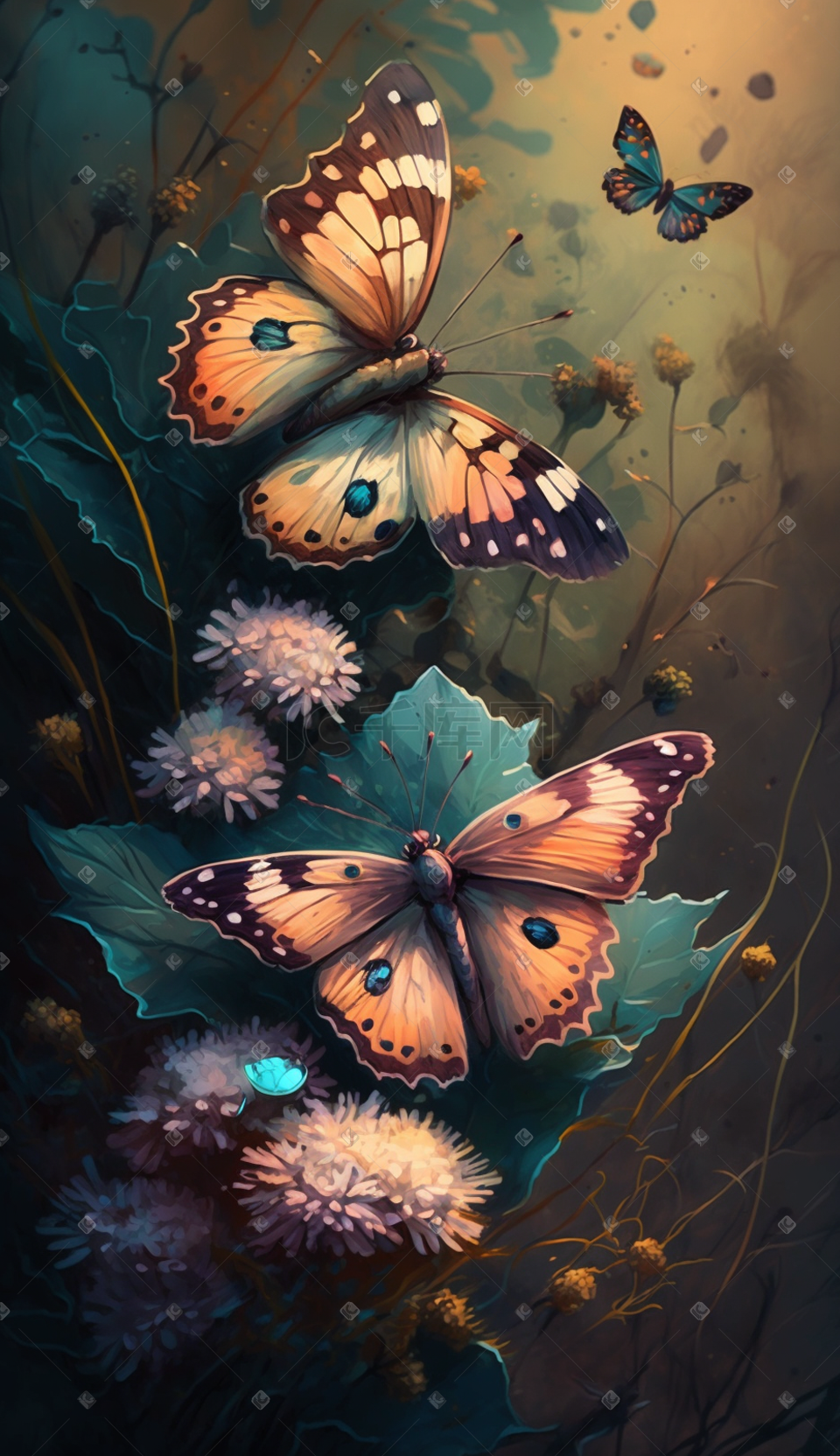 油画蝴蝶背景图片大全-油画蝴蝶高清照片下载-千库网