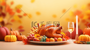 丰盛美食创意5插画图片-千库网