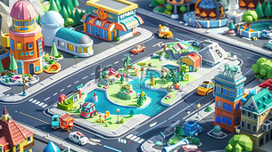 地图和照片插画-手绘插画-国潮风2.5D-卡通动漫-插画海报设计素材下载-千库网