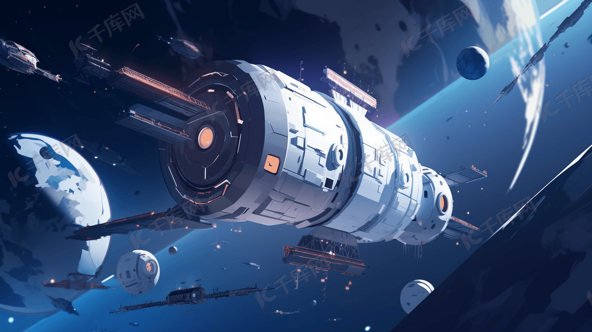 探索宇宙科技航空航天插画图片-千库网