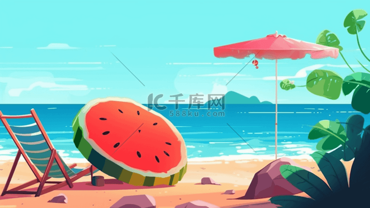 创意夏日设计插画图片-千库网