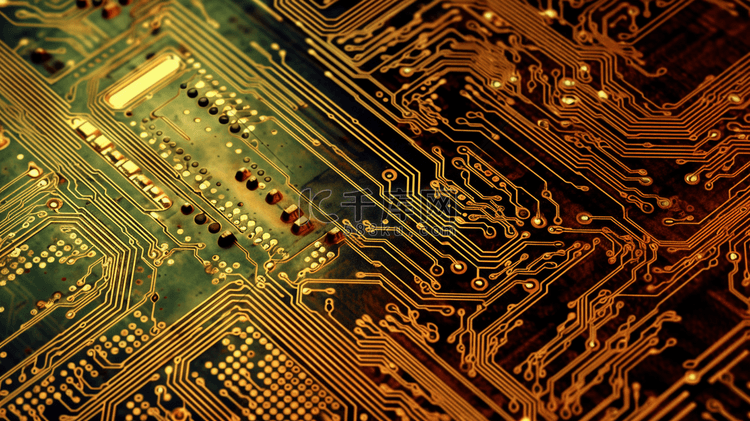 电子电路板主板纹理插画图片-千库网