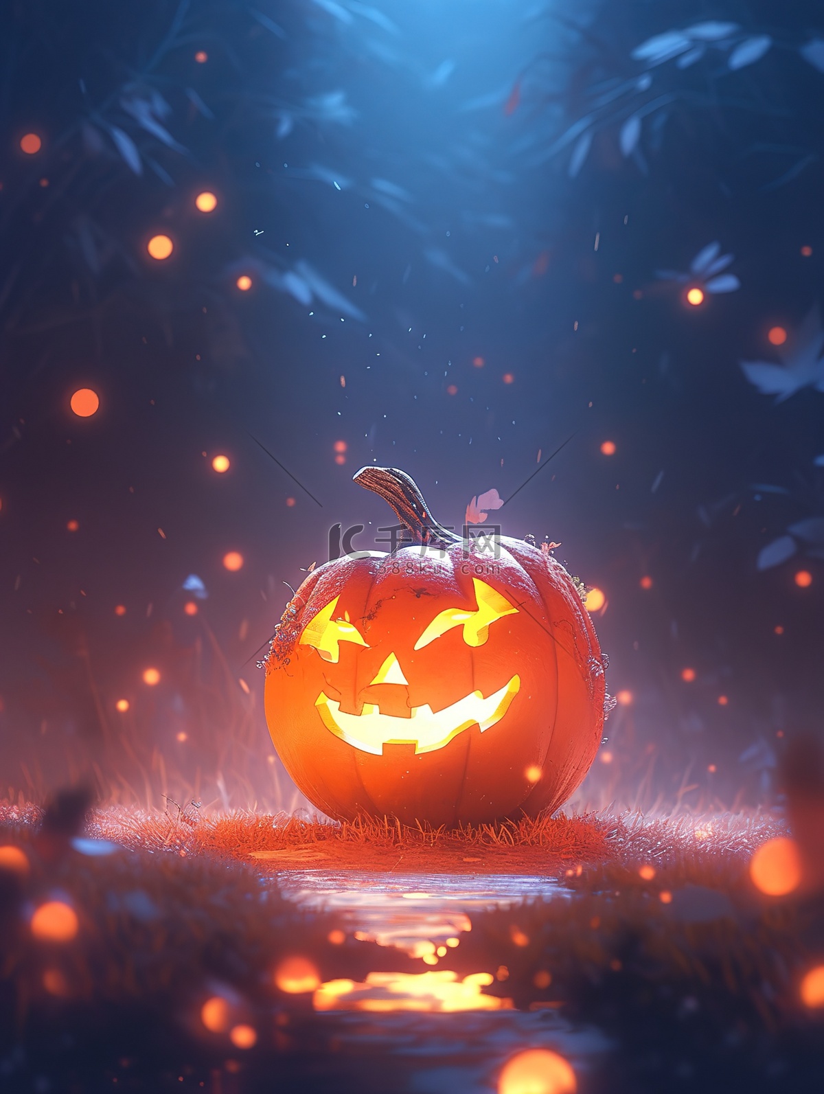 万圣节的大南瓜灯2插画图片-千库网