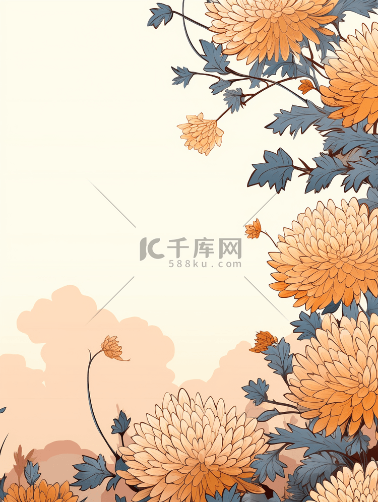 重阳节唯美菊花节日33插画图片-千库网