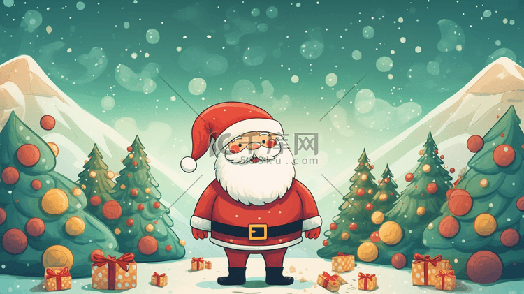 圣诞老人卡通30插画图片-千库网