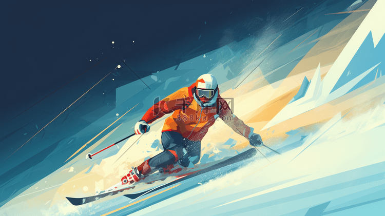极限运动滑雪15插画图片-千库网
