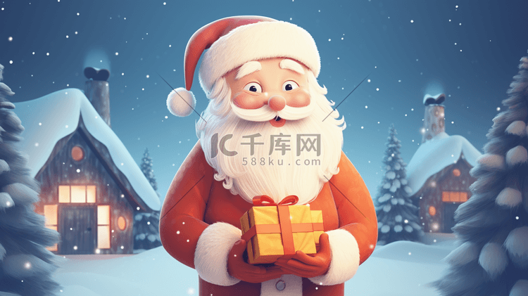 彩色圣诞老人卡通1插画图片-千库网