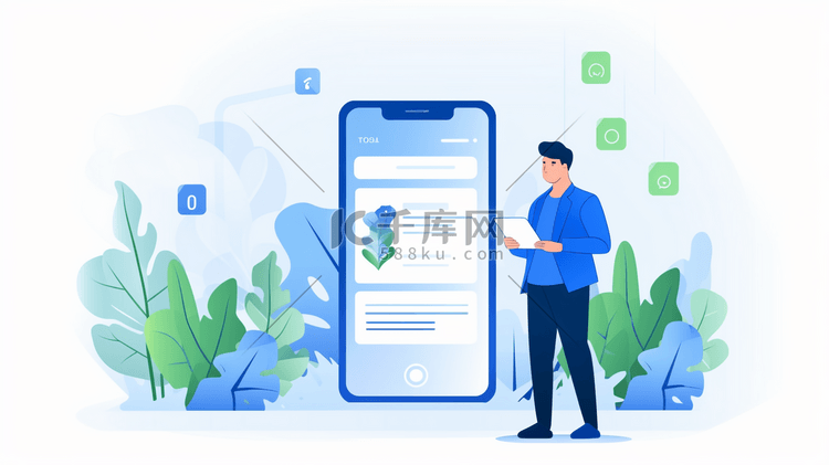 扁平化移动互联网商务人士34插画图片-千库网