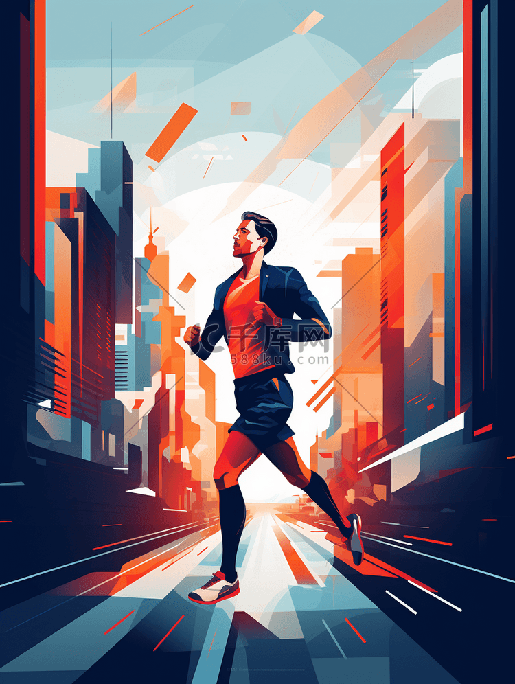 奔跑的男性设计插画图片-千库网