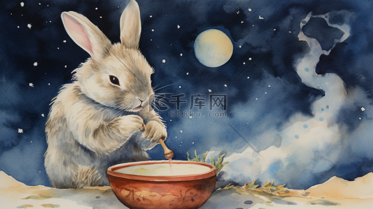 可爱的卡通小兔子插画图片-千库网