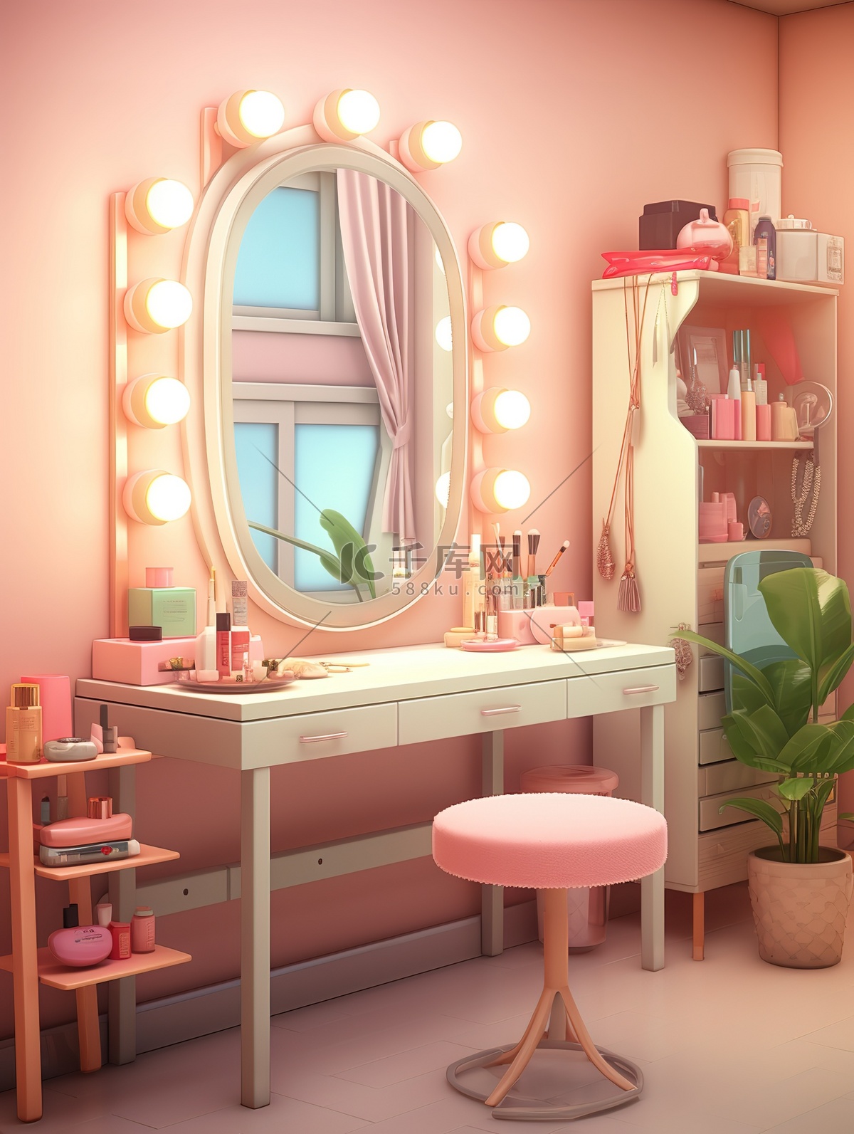 专业化妆室3D14插画图片-千库网