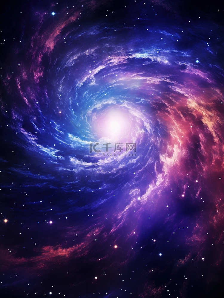旋转的星系恒星和星云在宇宙5插画图片-千库网