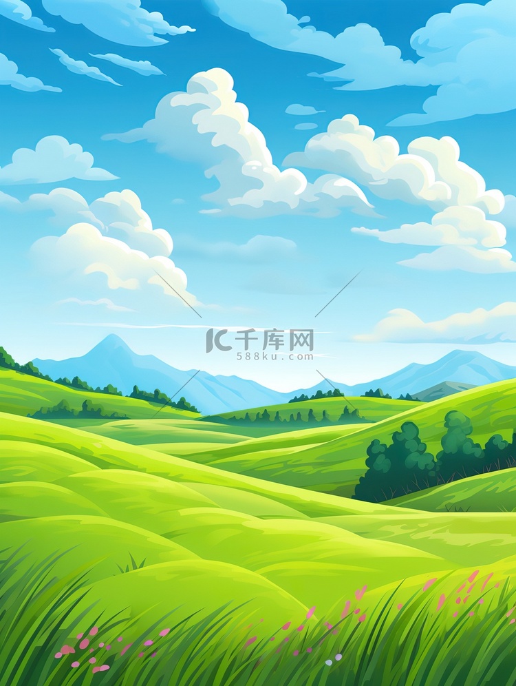 草地小草绿草如茵14插画图片-千库网