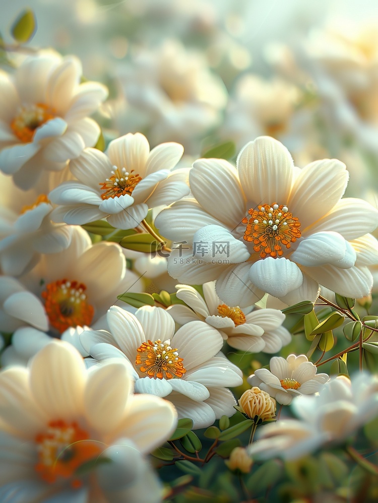 3D白色毛茸茸的毛钻花插画图片-千库网