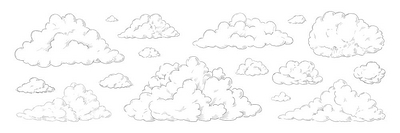 手绘云天空背景的复古素描复古铅笔详图孤立的多云的黑白大气形状手绘图案云景元素矢量天堂模板集手绘云天空背景的复古素描背景图片免费下载_海报 ...