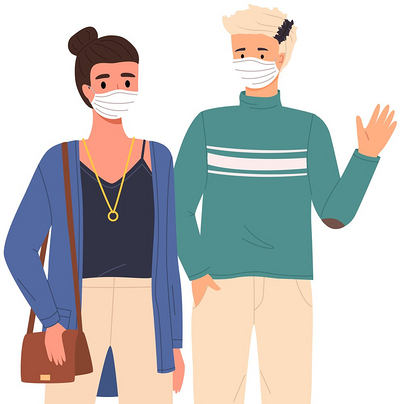 男人和女人都戴着医用口罩。背景图片免费下载_海报banner/高清大图_千库网(图片编号6303721)