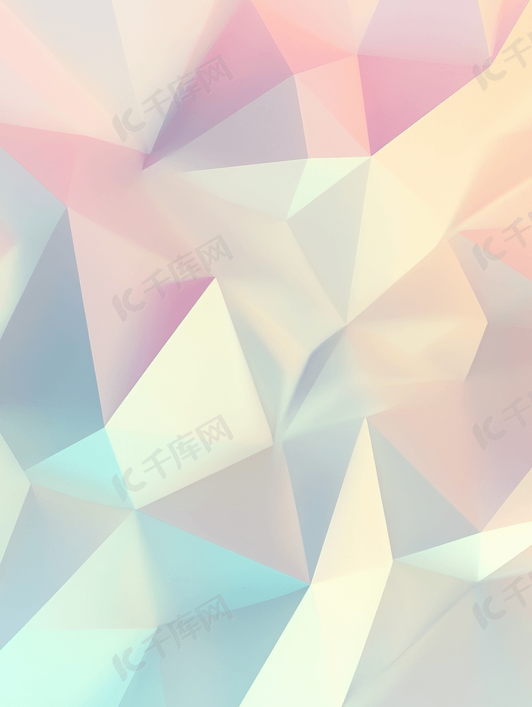 3d渲染柔和的渐变颜色三角形图案背景图片免费下载-千库网
