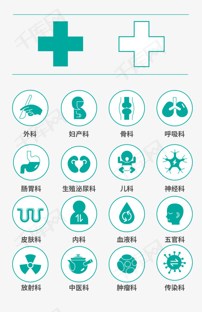 矢量图医院科室图标素材图片免费下载-千库网