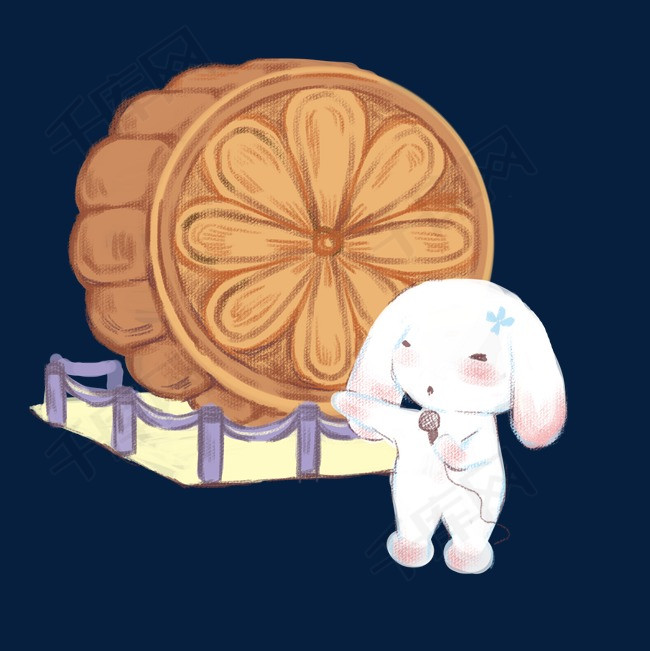 中秋节月饼兔子素材图片免费下载-千库网