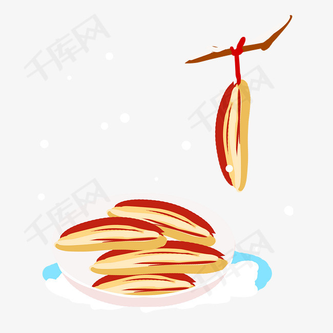 小寒腊肉手绘插画素材图片免费下载-千库网