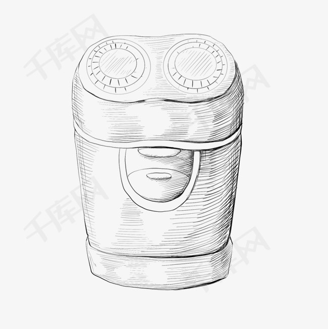 线描小家电剃须刀插画素材图片免费下载-千库网
