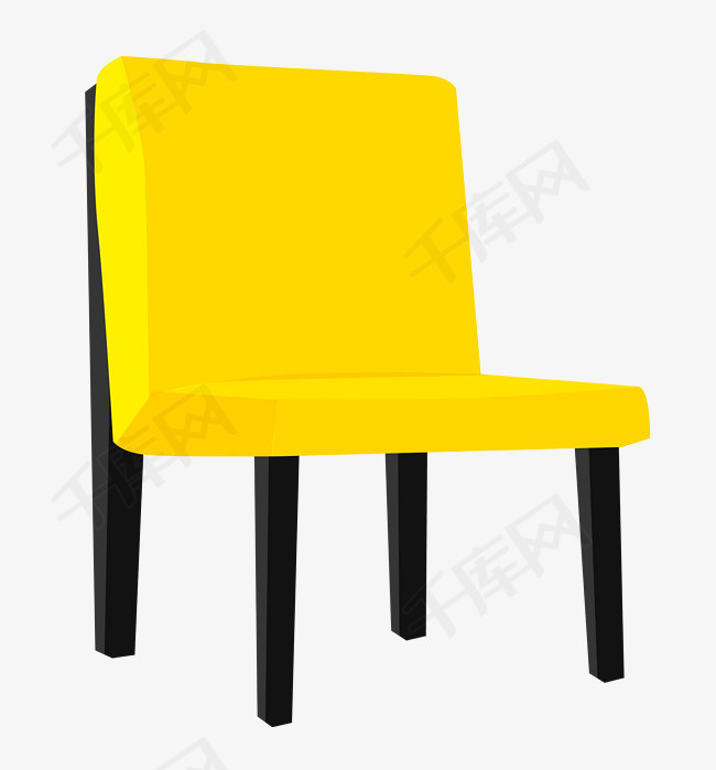黄色椅子卡通插画素材图片免费下载-千库网