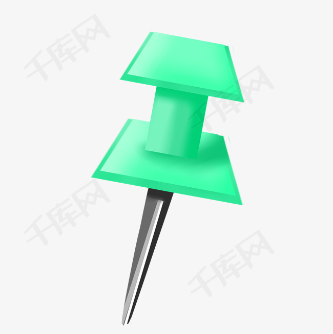 绿色立体图钉素材图片免费下载-千库网