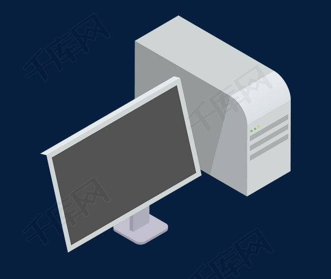 灰色办公电脑素材图片免费下载-千库网