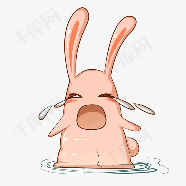 兔子哭泣简单表情素材图片免费下载-千库网