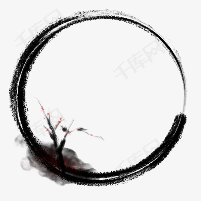 中国风水墨圆圈素材图片免费下载-千库网