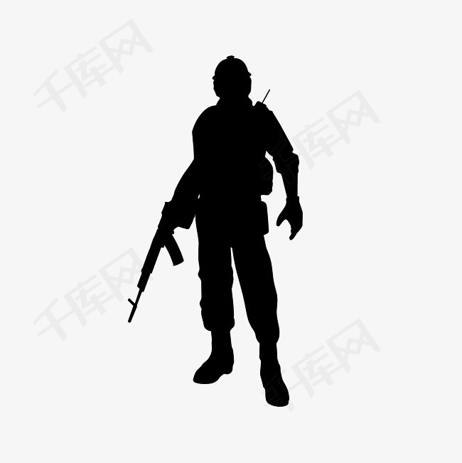 军人剪影 枪 战争素材图片免费下载-千库网