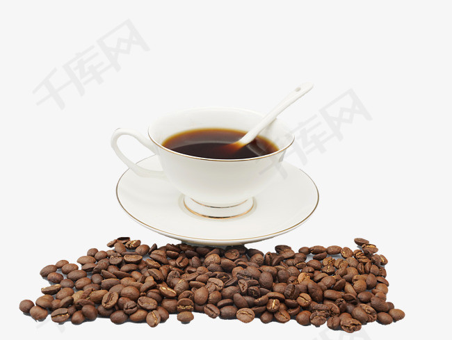 咖啡饮品和咖啡豆素材图片免费下载-千库网