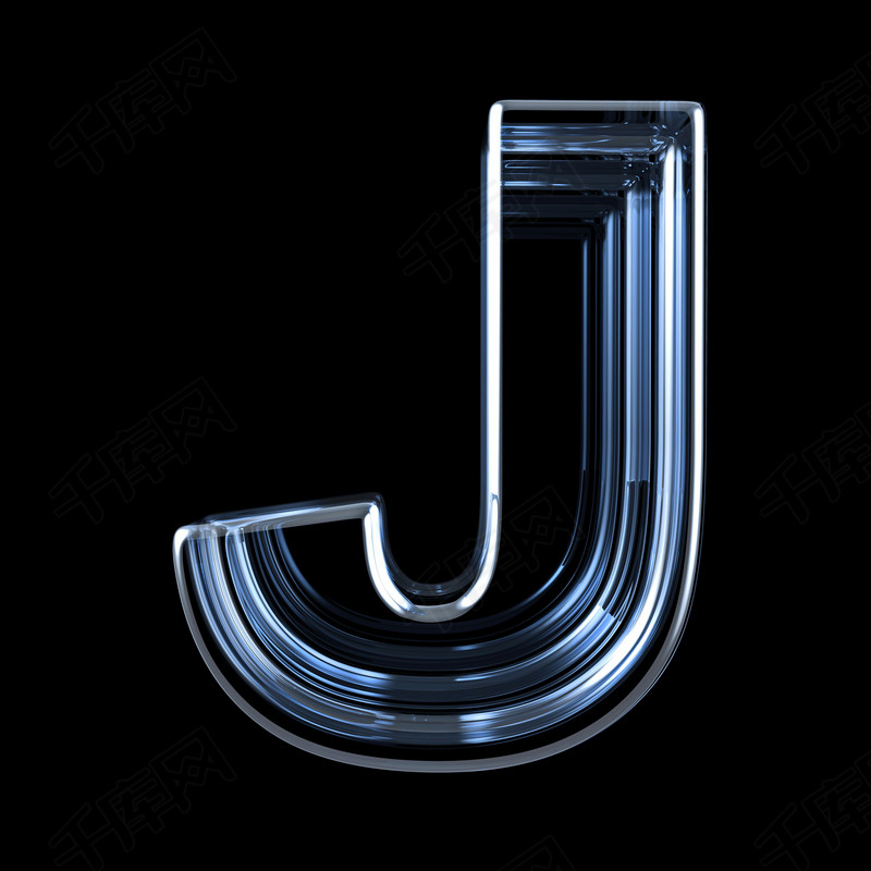 透明 x 射线字母 J. 3d高清摄影大图-千库网
