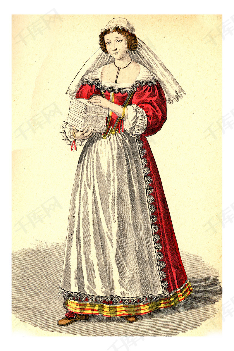 内衣穿着 Bavolet，复古雕刻。高清摄影大图-千库网