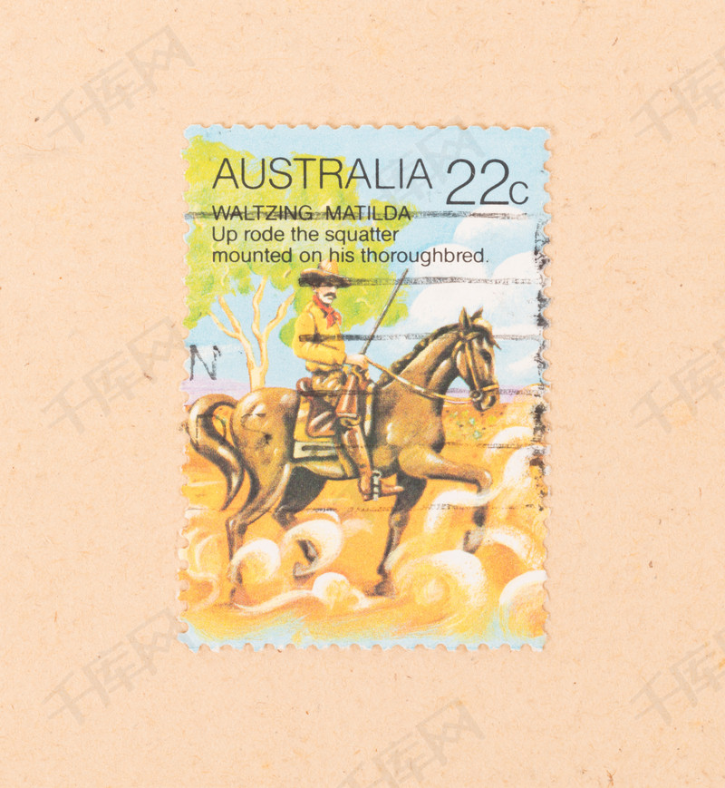 澳大利亚 — 大约 1980 年：在澳大利亚印刷的邮票显示了 sce高清摄影大图-千库网