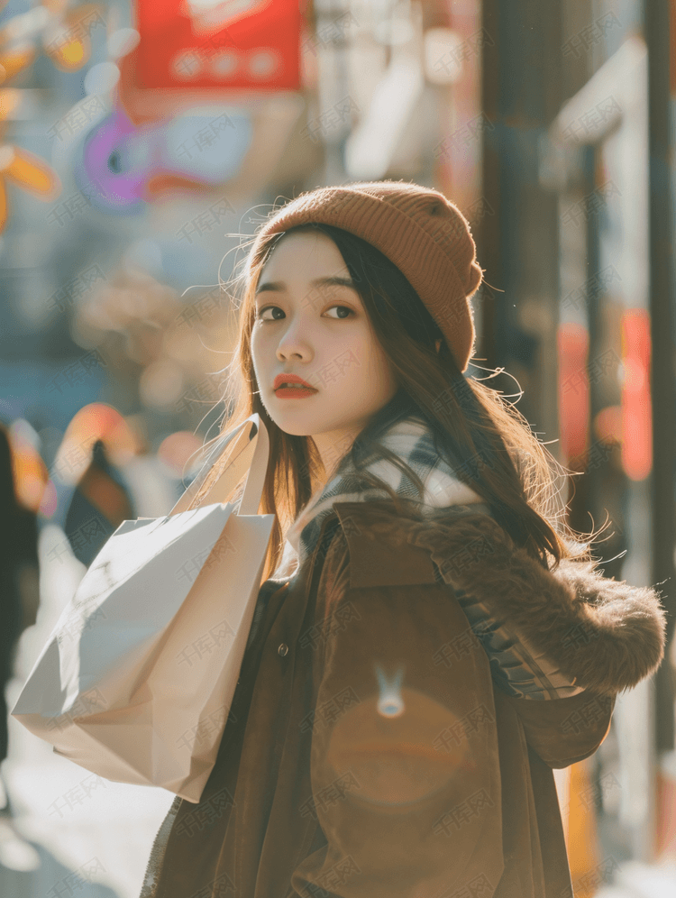 年轻女性618购物高清摄影大图-千库网